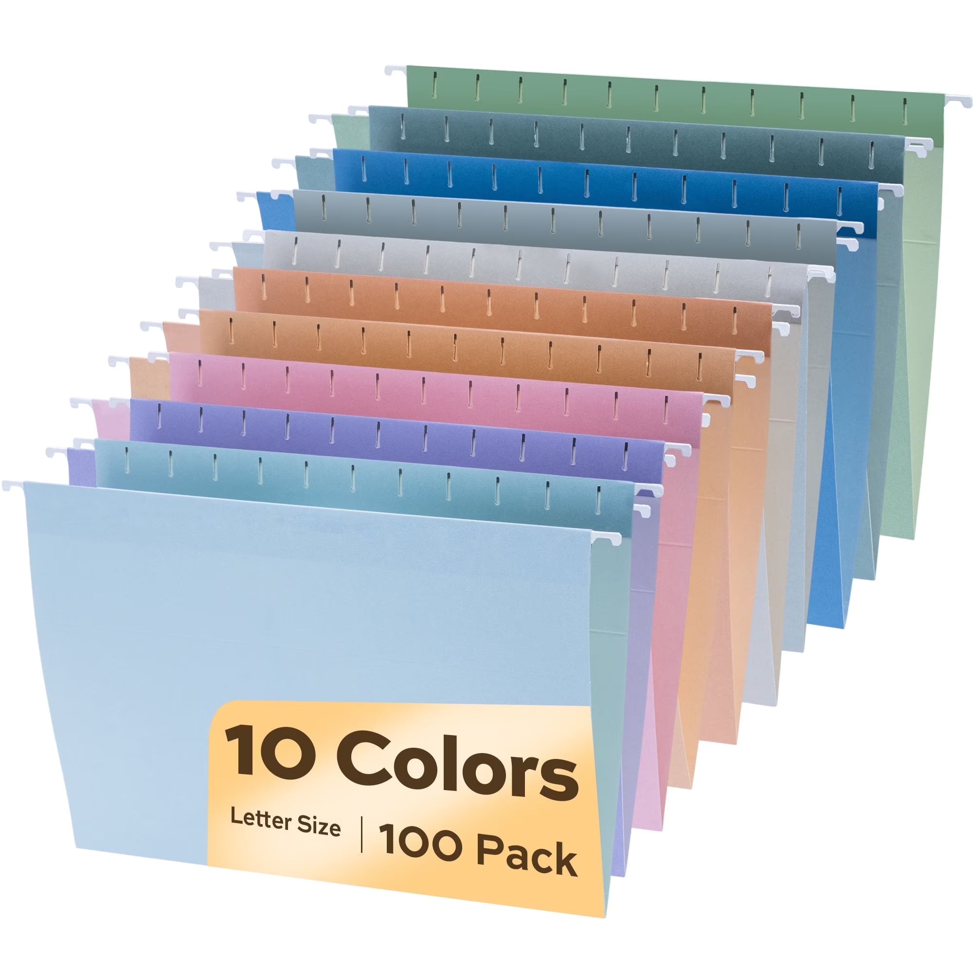 Deli 100 Pack Hanging File Folders, Letter Size, Assorted Colors with ...