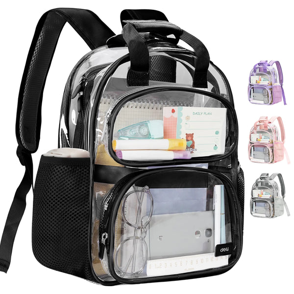 Deli Clear Backpack Heavy Duty, Waterproof PVC Transparent Backpacks f ...