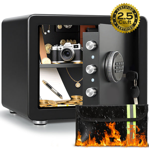 Locksworth 2.5 Cuft Safe Box with Digital Keypad,1 Shelf, Fireproof ...