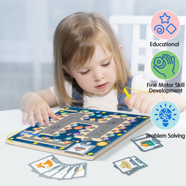 Deli Magnetic Color and Number Maze, Montessori Toys for 3 4 5 Year Ol ...