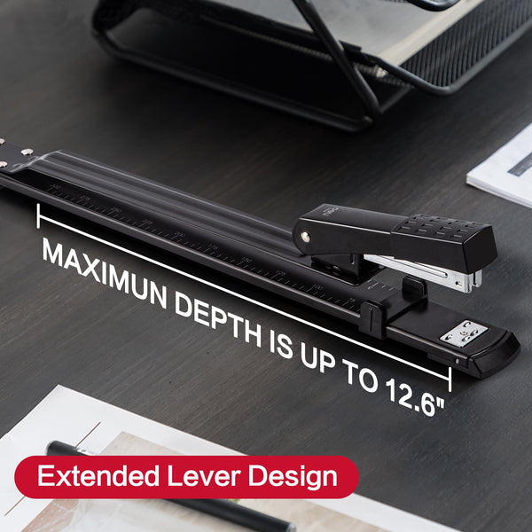 Deli Long Reach 20 Sheet Stapler with 1000 Staples, Long Arm Standard ...
