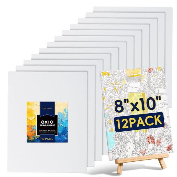 finenolo Acid Free Canvas Panel Boards for Painting 12 Pack – Deli BestMate